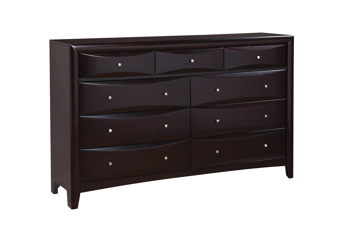 Phoenix 9-Drawer Dresser Deep Cappuccino - Exotic & Rustic Furniture
