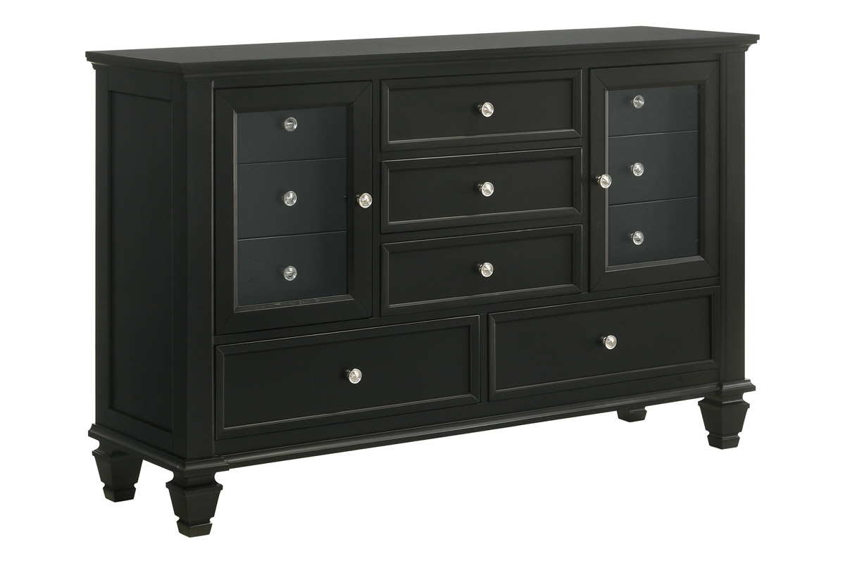 Sandy Beach 11-Drawer Dresser Black - Exotic & Rustic Furniture