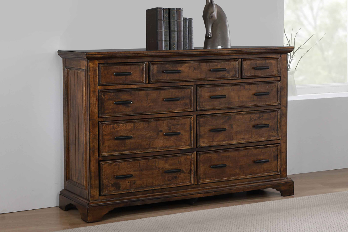 Elk Grove 9-Drawer Dresser With Jewelry Tray Vintage Bourbon - Exotic ...