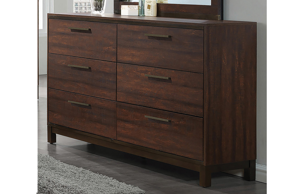 Edmonton 6-Drawer Dresser Rustic Tobacco - Exotic & Rustic Furniture