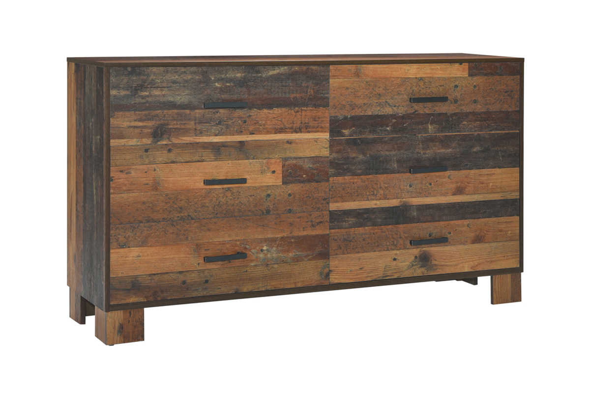 Sidney 6-Drawer Dresser Rustic Pine - Exotic & Rustic Furniture