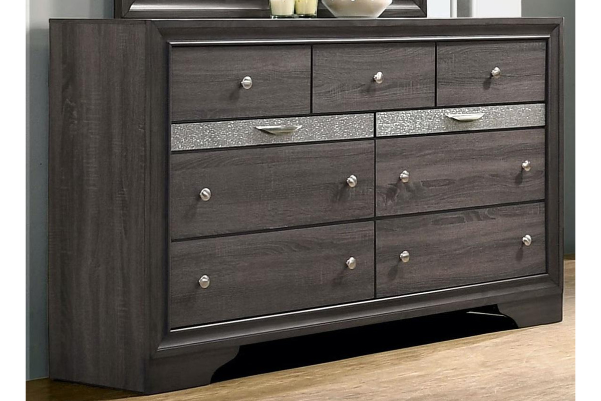 Chrissy Contemporary Grey Solid Wood Dresser - Exotic & Rustic Furniture