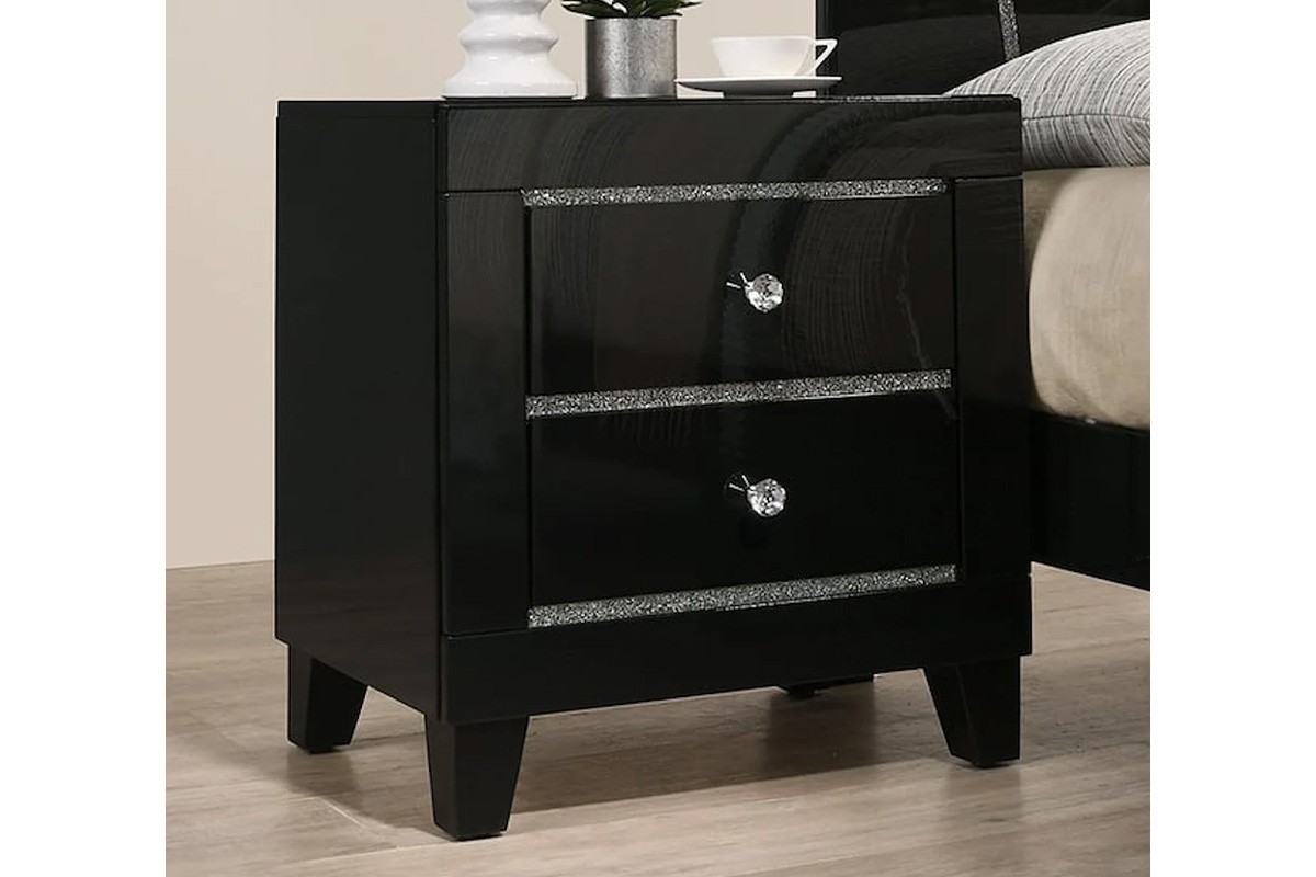 Magdeburg Contemporary Black Solid Wood Nightstand - Exotic & Rustic ...