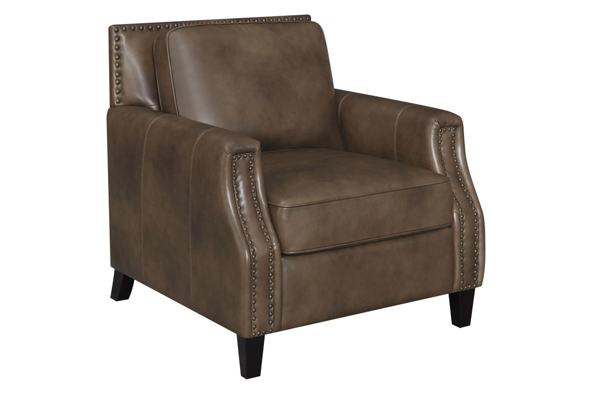 Leaton Upholstered Recessed Arm Chair Brown Sugar - Exotic & Rustic ...